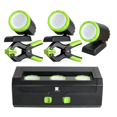 China 3-Pack 360° Rotatable LED Work Lights with 650 Lumens Brightness and USB Rechargeable Battery for Camping for sale