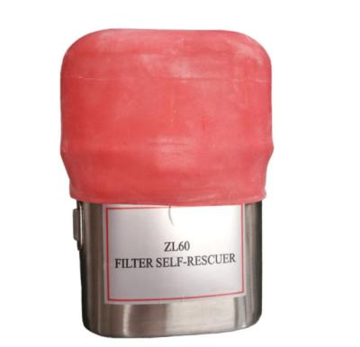 China Small Size ZL60 Self-Rescuer Respirator with 60min Protection Time and Internal Chemicals for Underground Mining for sale