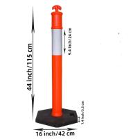 China Durable Polyethylene Traffic Warning Post with Reflective Tape and 1150mm Height for Road Safety for sale