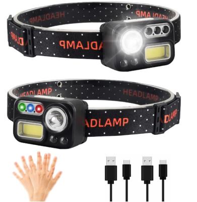 China 500 Lumens LED Headlamp with Motion Sensor and Rechargeable Battery for Outdoor Activities for sale