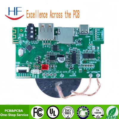 China FR4 2 layer board for wierness charging bluetooth speaker  green oil board pcb pcba for sale