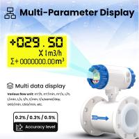 China Digital Water Liquid Pulse 4-20mA RS485 HART Electromagnetic Flowmeter Price Medidor De Corriente Electromagnetic Flow Meters for sale