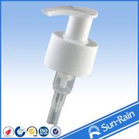 China 28mm cosmetic plastic lotion pump with ribbed closure for sale