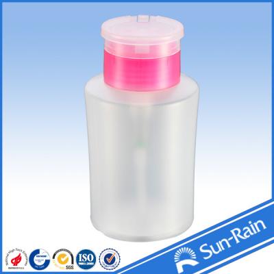 China Chemical resistant plastic empty nail polish remover pump dispenser bottle for sale