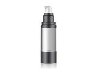 China Transparent Black Airless Pump Bottle AS Single Wall Lotion Cream Bottle for sale