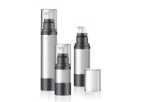 China Transparent Black Airless Pump Bottle AS Single Wall Lotion Cream Bottle for sale