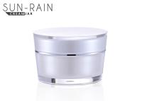 China Silver round Plastic Cosmetic Jars / empty cream container PMMA material SR-2303A for sale