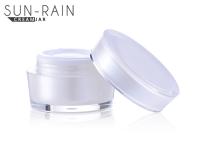 China Silver round Plastic Cosmetic Jars / empty cream container PMMA material SR-2303A for sale