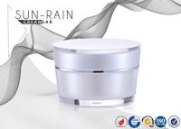 China Silver round Plastic Cosmetic Jars / empty cream container PMMA material SR-2303A for sale