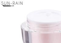 China Pink mini cream jar clear plastic cosmetic jars bottle for eye care 15ml 30ml SR-2398A for sale