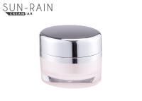 China Pink round clear 30ml 50ml plastic cosmetic jars acrylic jar cream PE disc SR-2386 for sale