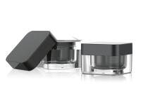China Cosmetic Airless Pump Bottle Lotion Bottle Cream Jar Sets Square Bottles For Make Up for sale