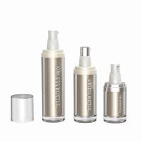 China PMMA double wall thick airless bottle squeeze pump 15ml 30ml 50ml for sale
