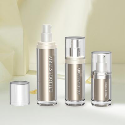 China PMMA double wall thick airless bottle squeeze pump 15ml 30ml 50ml for sale