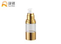 China Cosmetic Alum AAirless Pump Bottle Golden Collar AS Body Lotion Bottle SR-2108C for sale