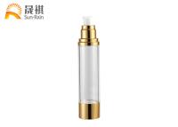 China Cosmetic Alum AAirless Pump Bottle Golden Collar AS Body Lotion Bottle SR-2108C for sale