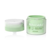 China Customized Empty PET Material Refillable Airless Cosmetic Jar With Inner Recyclable PP Bottle for sale