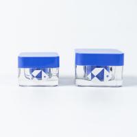 China Double Walled Empty 30g 50g Acrylic Square Face Cream Jar with Professional Printing for sale