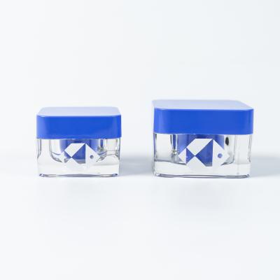 China Double Walled Empty 30g 50g Acrylic Square Face Cream Jar with Professional Printing for sale