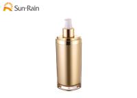 China Decorative Flat Lotion Bottle Acrylic Gold Body With 50ml 60ml 120ml Capacity for sale