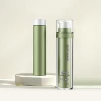 China 30ml 50ml Pump PET Packaging Cosmetic Replaceable Refillable PET Double Wall Face Cream Bottle for sale