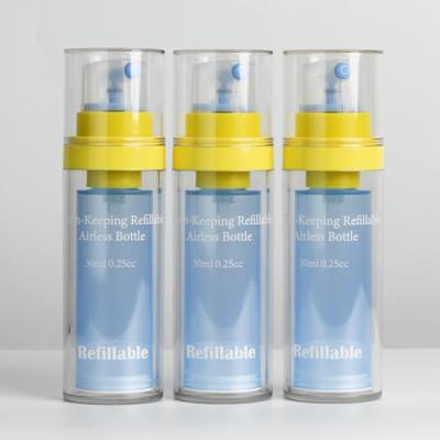 China Manufacturers Double-Wall PET Bottle Refillable Fresh-Keeping 30ml Airless Pump Bottle for sale