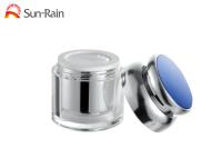 China Silver Transparent Plastic Cosmetic Jars , Small Plastic Jars With Lids 30ml 50ml SR2372 for sale