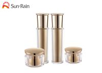 China Acrylic Gold Cream Plastic Cosmetic Jars Double Wall Round Shape SR2358 for sale