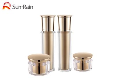 China Acrylic Gold Cream Plastic Cosmetic Jars Double Wall Round Shape SR2358 for sale