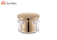 China Acrylic Gold Cream Plastic Cosmetic Jars Double Wall Round Shape SR2358 for sale