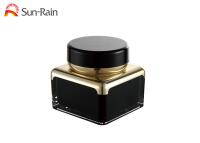 China Black Square Acrylic Jars For Cosmetics Luxury Cream Packaging 30ml 50ml SR2366 for sale