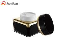 China Black Square Acrylic Jars For Cosmetics Luxury Cream Packaging 30ml 50ml SR2366 for sale