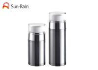 China Silver Cosmetic Vacuum Airless Pump Bottle 30ml 50ml Body Cream Care Packaging SR2151B for sale