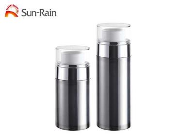 China Silver Cosmetic Vacuum Airless Pump Bottle 30ml 50ml Body Cream Care Packaging SR2151B for sale