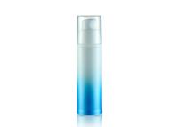 China Plastic Pump Dispenser Bottle Foundation Pump Bottle Round Shape Blue SR2107B for sale