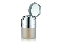 China Acrylic Round Plastic Cosmetic Jars Double Wall  ABS Collar Cosmetic 30ml for sale
