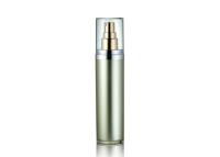 China Custom Gold Cosmetic Lotion Bottle With Dispenser AS / MS Bottle Screw on for sale
