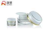 China White Acrylic Empty Cream Jars , Round Plastic Makeup Container 15ml 30ml 50ml for sale