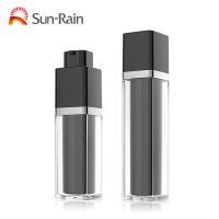 China 30ml 50ml rotate cosmetic empty black airless lotion pump bottles for sale