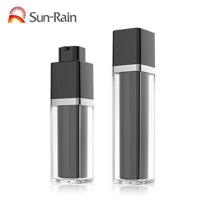 China 30ml 50ml rotate cosmetic empty black airless lotion pump bottles for sale