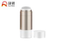 China Empty AS 50g PET Bottle Container Round Deodorant Bottle With Sponge Brush for sale