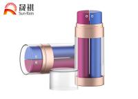 China Dual oval airless bottle petg double squeeze cosmetic packaging for sale