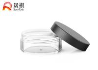China Single Wall Clear Flat Round Unguent Jar 100g Cosmetic Container for sale