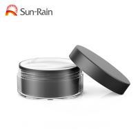 China Luxury Clear Black Round Double Walled 100g Cosmetic Jars Bulk for sale