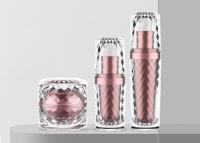 China Luxury Diamond Acrylic Cosmetic Bottle And Jar 30ml 15ml for sale