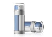 China Oval Acrylic 30ml Double Tube Airless Bottle With Dispenser Pump for sale