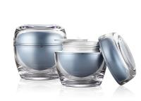 China 50g Clear Double Wall Cosmetic Plastic Jars Acrylic Cosmetic Jars for sale