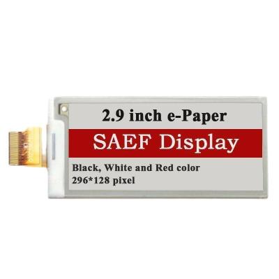 China 2.9 Inch E-Paper Display Module with 128x296 Resolution, SPI Interface and Black/White/Red Colors for sale