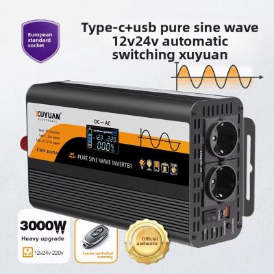 China Edge Pure Sine Wave Inverter 12V/24V to 220V European Gauge Outdoor Vehicle Converter 3000W High Power China for sale