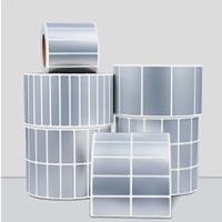 China 100mm 70mm Sticky Label Roll 500pcs Matte Silver Polyester Sticker for sale